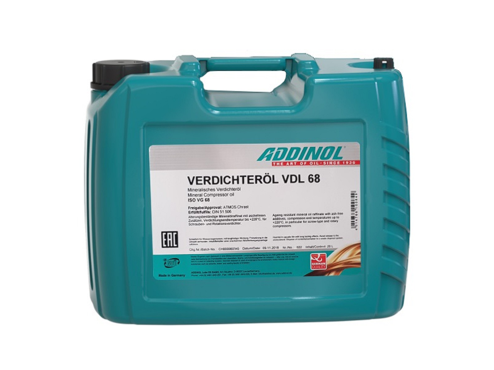 ☀️ Компресорно масло ADDINOL VDL68 20л ☀️ - ️ Ценa — ️ Motex.bg