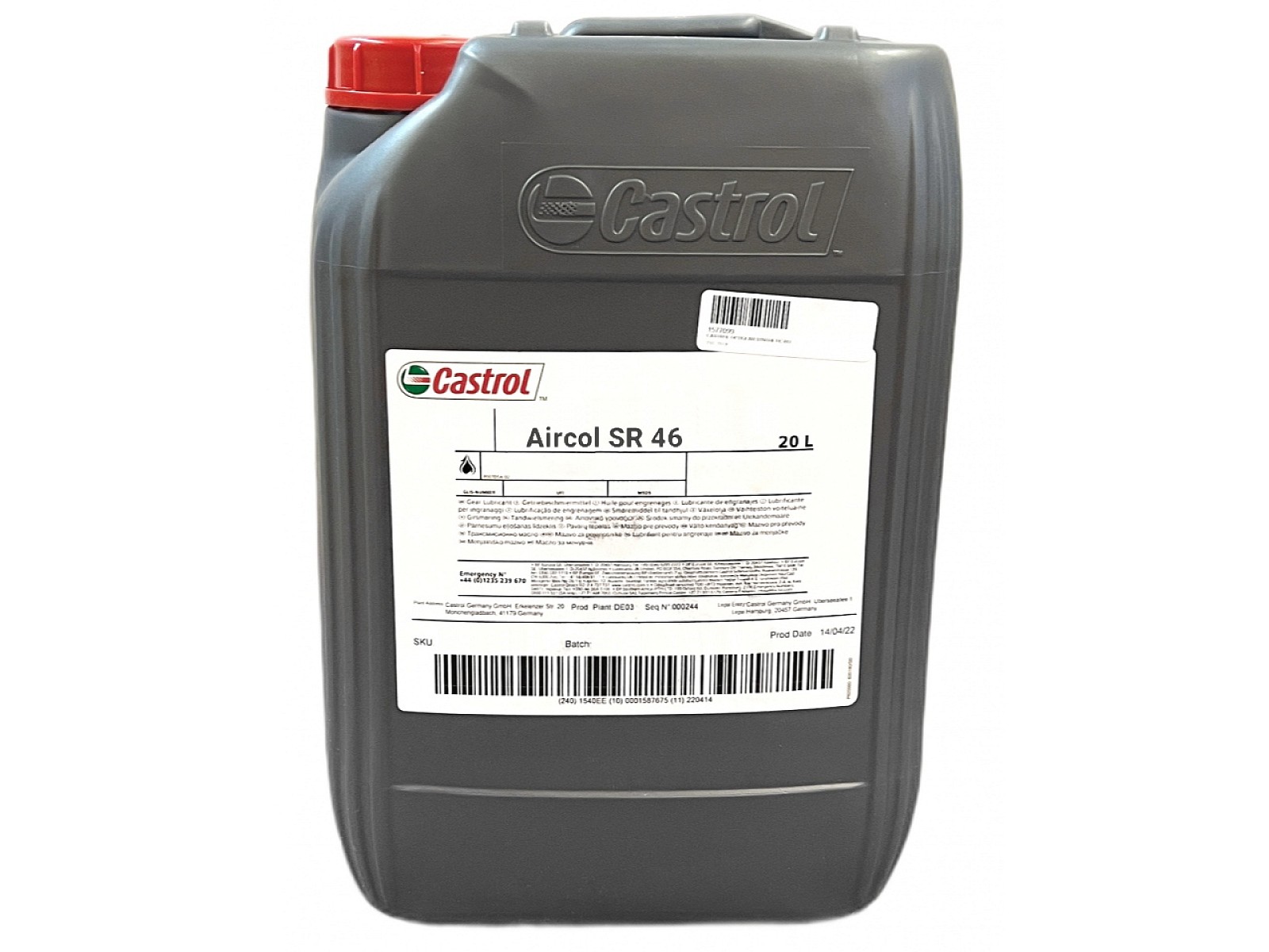 ☀️ Компресорно масло CASTROL Aircol SR 46 20L ☀️ - ️ Ценa — ️ Motex.bg